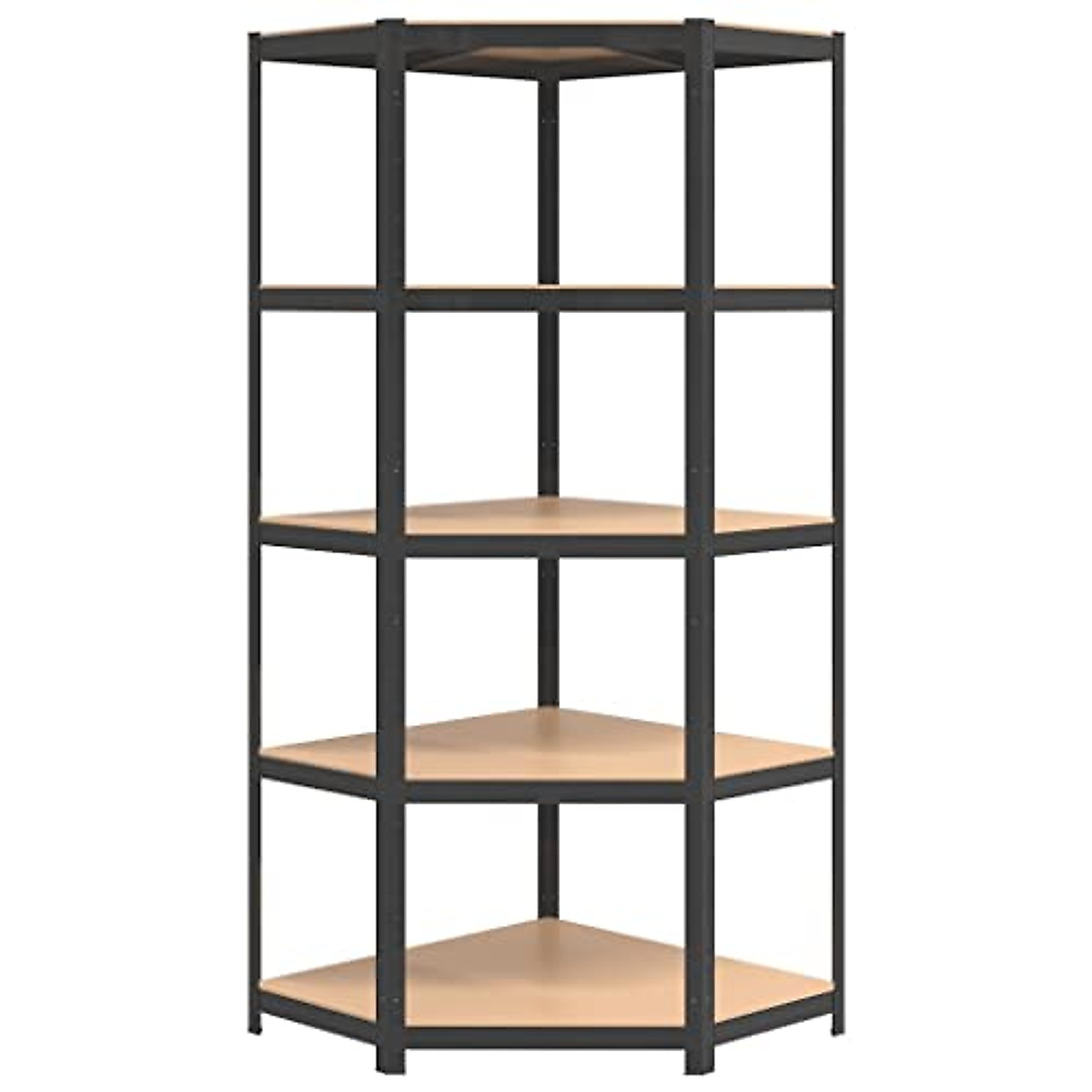 vidaXL 5-Layer Corner Shelf Anthracite Steel&Engineered Wood