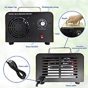 Commercial Ozone Generator, 10,000mg/h Industrial Ozonator Deodorizer Ozone Machine Odor Remover, for Room Home Bar Farms Cars and Pets Powerful Cleaning (Yellow)