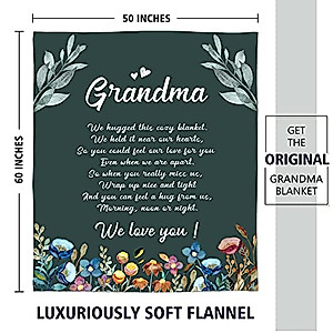 Blanket Gifts for Grandma, Grandma Birthday Gifts, Mother's Day Present for Grandma from Granddaughter, Grandchildren, We Love You Cozy Throw Blankets 50" x 60"