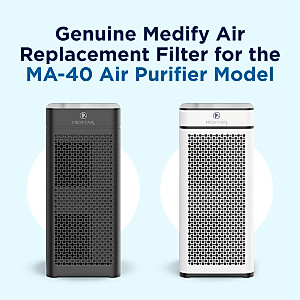 Medify Air MA-40 Genuine Replacement Filter | for Allergens, Wildfire Smoke, Dust, Odors, Pollen, Pet Dander | 3 in 1 with Pre-filter, H14 HEPA, and Activated Carbon for 99.7% Removal | 2-Pack