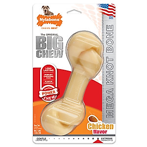 Nylabone Power Chew Mega Knot Bone Big Dog Chew Toy Mega Knot Chicken XX-Large/Monster (1 Count)