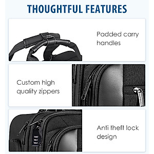 EMPSIGN Rolling Laptop Bag, 17.3 inch Computer Bag for Men & Women, Water Repellent Travel Bag with RFID Blocking Pocket, Overnight Bags with Wheels, Briefcase for Business/Commute/Travel/School-Black