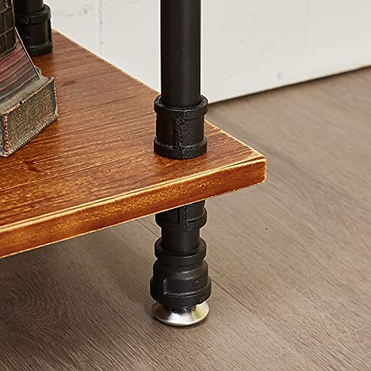 Anynice Industrial Bookshelf, Bookcases and Book Shelves 5 Shelf,Pipe Bookshelf, Industrial Pipe Shelving, Pipe Shelves(Rustic Brown, 29.5" L x 11.8" W x 70" H)