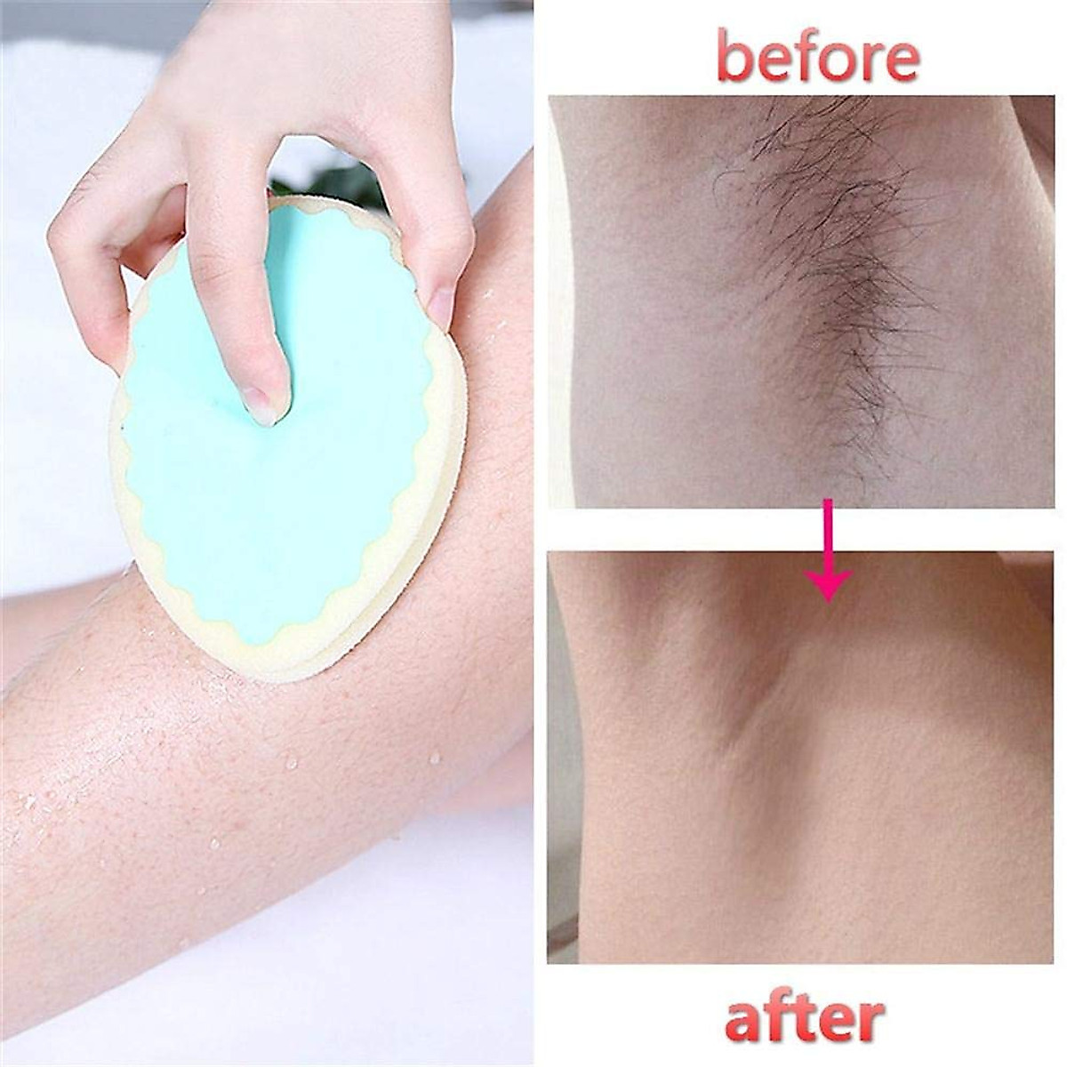 Meidexian888 Magic Depilation Sponge, 1pcs Magic Painless Hair Removal Depilation Sponge Pad Remove Hair Remover