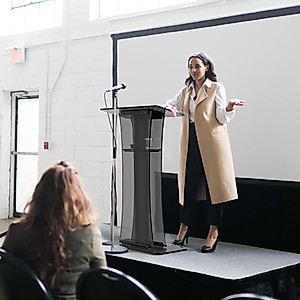 YITAHOME Podium Stand Pulpits for Churches Stand 47 inches Tall, for Church, Wedding, Classroom, Conference, Lecterns & Podiums Portable with Reading Surface & Storage Shelf Floor