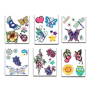 Crenstone Glitter Tattoos ~ 50 Dazzling Designs ~ Hearts, Butterflies, Flowers, and More!