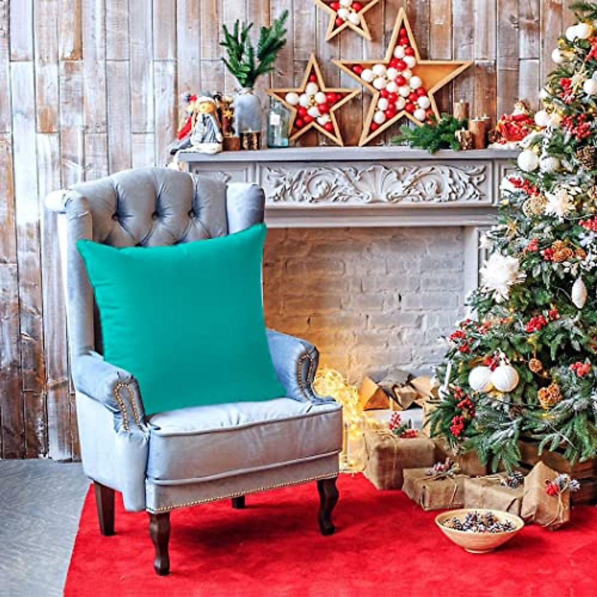 Coddsmz Pillow Covers Decorative Garden Cushion Cover DIY Throw Pillowcase for Patio Tent Balcony Couch Home Bed Sofa Halloween Christmas(Teal, 6Pack-18x18in/45x45cm)