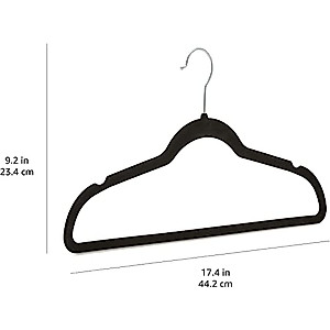 Quality First - Smartfinite Premium Velvet Hangers - Non Slip, Durable, Space Saving Hangers for Closet w/ 360 Degree Chrome Swivel Hook - Coat Hanger- 50 Pack(Black)