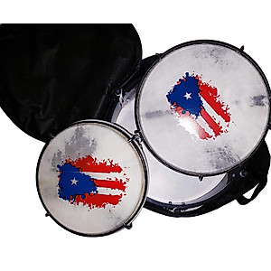 Set de Panderos - Pleneras de PVC con Bandera de Puerto Rico