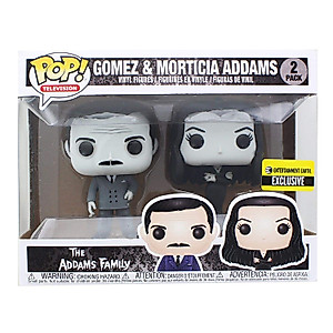 Funko Pop! TV: The Addams Family Morticia and Gomez Black-and-White Vinyl 2-Pack Entertainment Earth Exclusive
