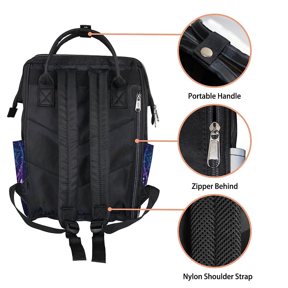 My Little Nest Large Capacity Diaper Bag Chic Bohemian Dream Catcher with Feathers Durable Multi Function Travel Backpack for Mom