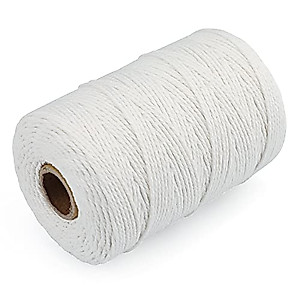 Cotton Bakers Twine,656 Feet 2MM Cotton String for Crafts,Gift Wrapping Twine,Arts & Crafts, Home Decor, Gift Packaging (White)
