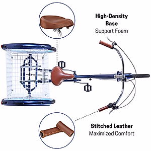 sixthreezero Body Ease 26 Inch 7-Speed Adult Tricycle with Rear Basket, Navy