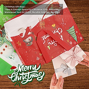 CVNDKN Christmas Gift Bags,9 Pcs Christmas Tote Bags with Handles for Shopping,Grocery Bags,Gifts Wrapping,Christmas Party Supplies Decorations,12.7"*9.8"*6.7" Reusable Gift Bags.
