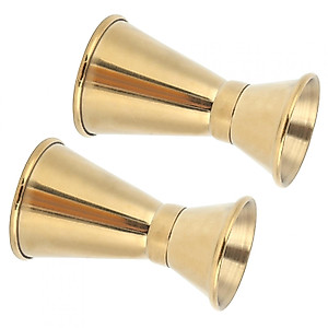 Jigger for Bartending 2pcs, Golden Dual Heads Jigger Stainless Steel Shot Measure Jigger Japanese Style Double Jigger Measuring Tool for Bar, Party, Home(S)