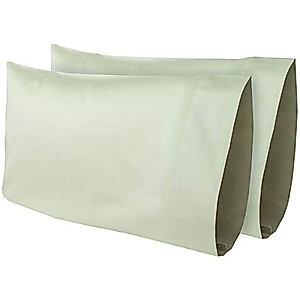 AB Lifestyles 2 Pack 12x18 300 Thread Count 100% Cotton Travel Pillowcase Travel Size, Toddler Size Pillowcase, Color: Sage (Made in The USA!)