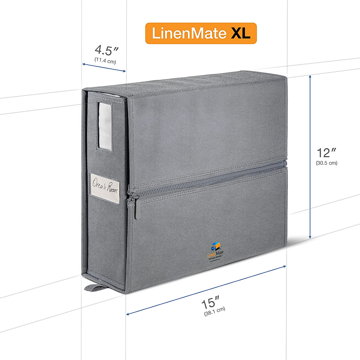 LINENMATE The Original Linen Storage Container, 2-Pack (Queen/King Size, Ivory)