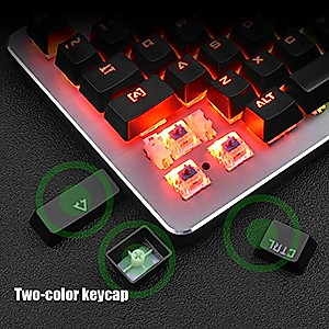 Feeling-one Gaming Keyboard, Colorful Rainbow LED Backlit Wired Computer Gaming Keyboard with 104 Keys, USB Wired Keyboard and Spill-Resistant for Windows PC Gamers Desktop 1 Pack,Black