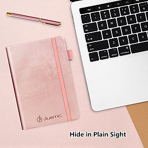 JUBTIC Password Book with Alphabetical Tabs. Medium Size Password Notebook for Internet Website Address Log in Details. Hardcover Password Journal & Organizer for Home Office, Rose Gold