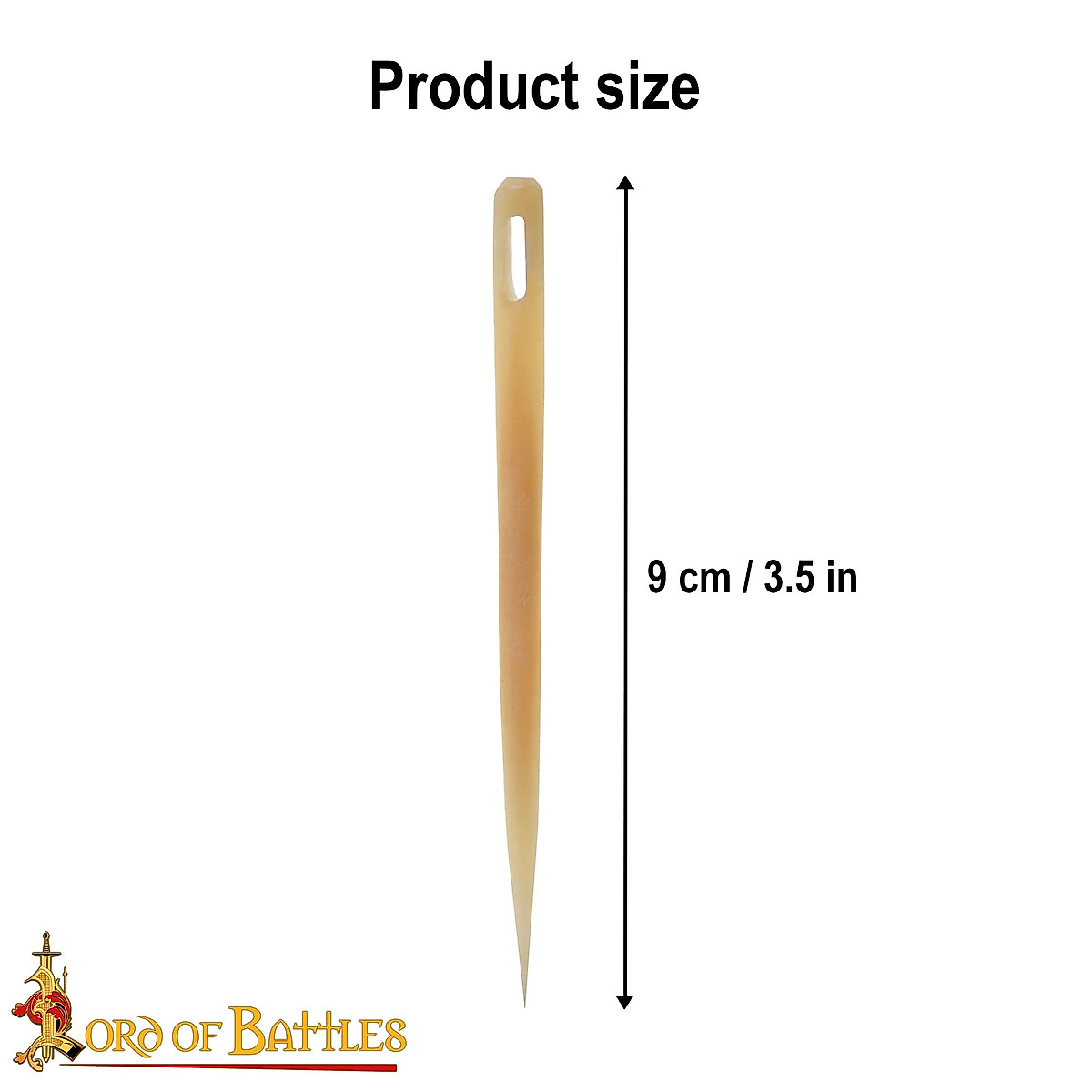 Lord of Battles Medieval Needle Viking Embroidery Needle Handmade Knitting Needles Binding Tool, Multipurpose Weaving/Knitting/Stitching Needles for Craft Work (Set of 5, Bone Needles - 3.5")