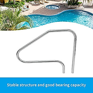 HECASA Pool Handrail Grab Rail Railing 37" Tall Swimming Pool Hand Rail Inground Pool Stair Rail Safety Rail Entry Rail Handle Pool Grab Ladder 304 Stainless Steel