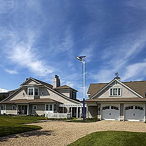 HCOOR 100W Solar Street Lights Outdoor, IP65 Waterproof Dusk to Dawn Solar Led Outdoor Light with Remote Control, 6500K Cool White Security Led Flood Light for Yard, Garden, Street, Parking Lot