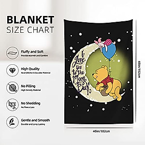 EVAGMG Cute Blanket Boys Girls Blankets Flannel Fleece Bear Throw Best Friend Super Soft Cozy Warm Plush Bedding 50''x40''