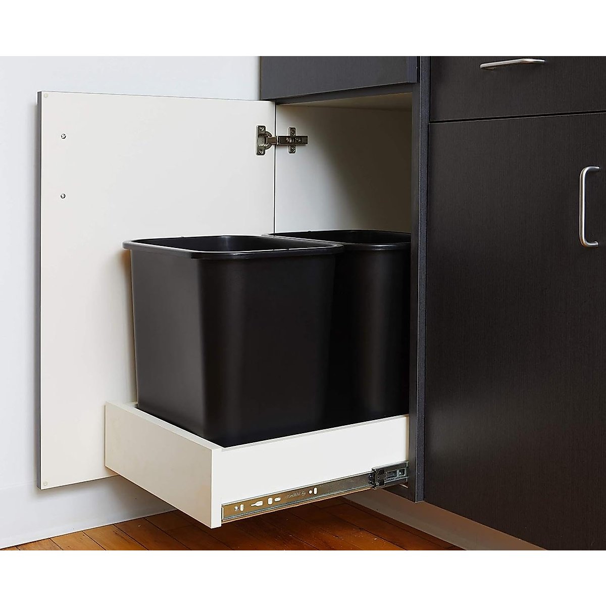 New Space Saving Trash Wastebasket, Convenient Open Recycle Trash Can, Minimalist Rectangular Garbage Bin, Fits Narrow Spaces in Commercial, Kitchen, Home Office, and Dorm. (Black)