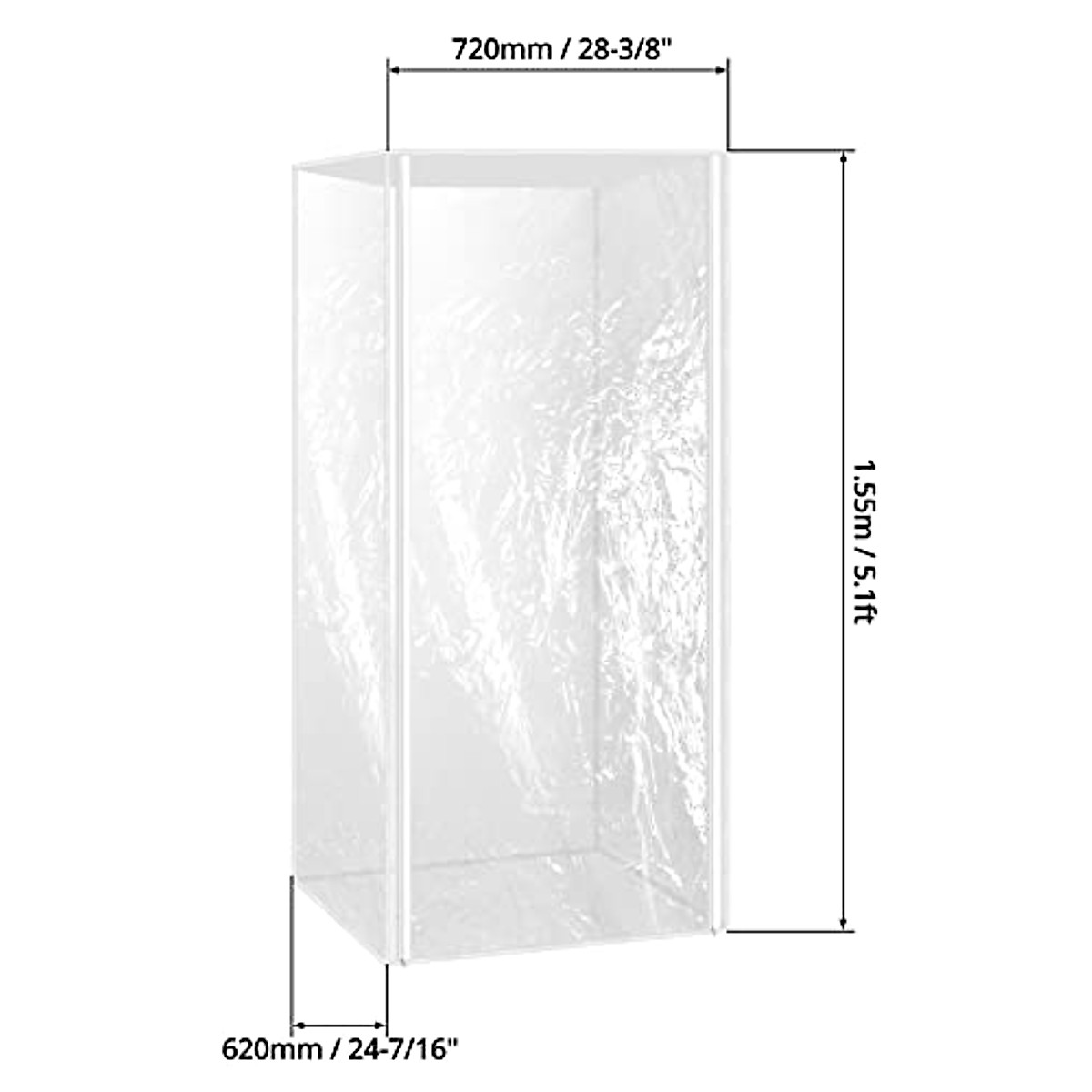 QWORK Bun Pan Rack Cover with Zippers, Clear Plastic Sheet Pan Rack Cover, 28" L x 23" W x 61" H, 20-Tier