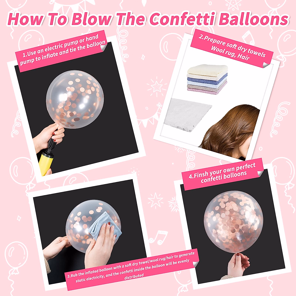 Pink and White Balloon Garland Kit, JOGAMS 5/12/18 Pink Balloon Arch Kit with White Rose Gold Confetti Mauve Balloons for Woman Girl Birthday/Girl Baby Shower/Mother's Day/Engagement Party Decorations