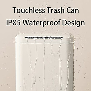 Smart Bathroom Trash Can with Lid, 5.2 Gallon Stainless Steel Automatic Garbage Can, Motion Sensor Trash Can with Removable Inner Wastebasket for Bedroom, Kitchen, Office (No Battery)