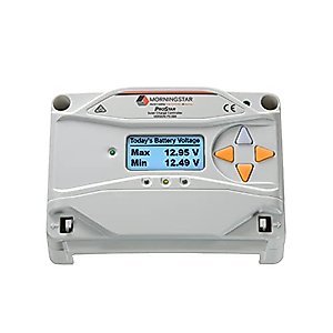 Morningstar Prostar 15A PWM Solar Charge Controller 12V/24V Batteries, Solar Panel Controller Battery Controller Solar Controller 12V 24V, Charge Controller for Solar Panels with Display