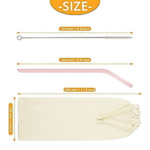 Sihuuu Straws Silicone Straws Drinking Straws Reusable Straws Thickened 5 Set with Brush