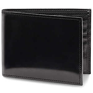 Bosca Men's Old Leather Bifold Wallet with ID Window and Card Slots - Italian Leather, Durable and Stylish, Black
