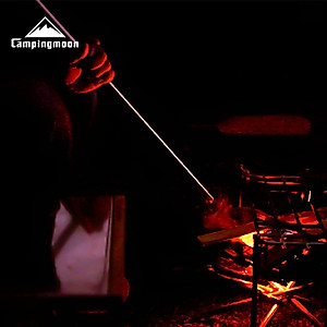 Campingmoon Pocket Bellows Fire Bellows Stainless Steel Camping Blow Fire Tube by Mouth Telescopic Campfire Tool