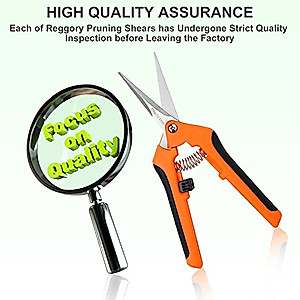 Premium Pruning Shears, Reggory Garden Shears with Upgrade Straight Stainless Steel Blades, Strong Sharp Garden Scissors, Clippers for Gardening/Indoor Plants.
