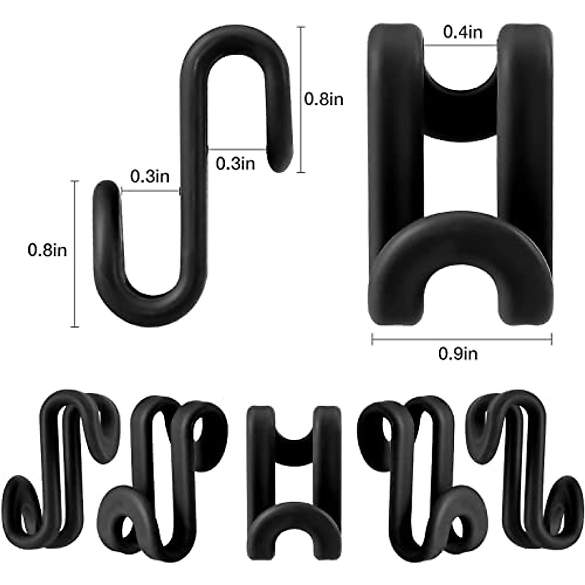 80 PCS Black Clothes Hanger Connector Hooks， Plastic Mini Cascading Hooks Organizer for Stack Clothes Space Saving for Closet Heavy Duty, Black
