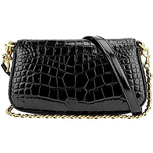 Tory Burch 141015 Britten Black With Gold Hardware Embossed Convertible Crossbody Women's Bag