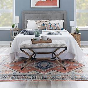 Linon Ashburn Campaign Bench Striped