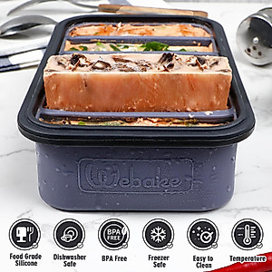 Webake 1/2 Cup Silicone Freezer Tray with Lids, 2 Pack Easy Release Soup Freezer Molds Food Storage Container, Perfect for Meal Prep, Fruits, Soup, Food Storage, Broth, Leftovers