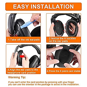 Replacement Ear Pads for GSP 600, Ear Cushions Covers Repair Parts Compatible with GSP 670, GSP 500 Gaming Headphones Headset, Easy Installation and Noise Isolation