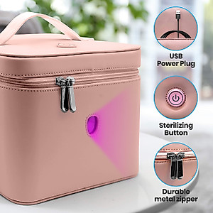 Insulated Baby Bottle Bag and Breastmilk Cooler Bag Storage Container for 6 Tall Bottles or Breastmilk Storage Bags - Keeps Breast Milk Storing Bags or Formula Cold - 10 LED Lights