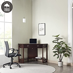 Leick Home Riley Holliday Computer Desk with Dropfront Keyboard Drawer, Chocolate Oak