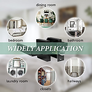 Bedroom/Bathroom Door Handles Levers Square Plate Interior Privacy Door Locksets,Matte Black (10 Pack)