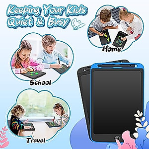 LCD Writing Tablet for Kids 10 inch 2 Packs, Doodle Board, Drawing Tablet for Toddler Girls/Boys Toys Learning Drawing Toy for 3 4 5 6 7 Years Old Kids, Dark Blue and Black