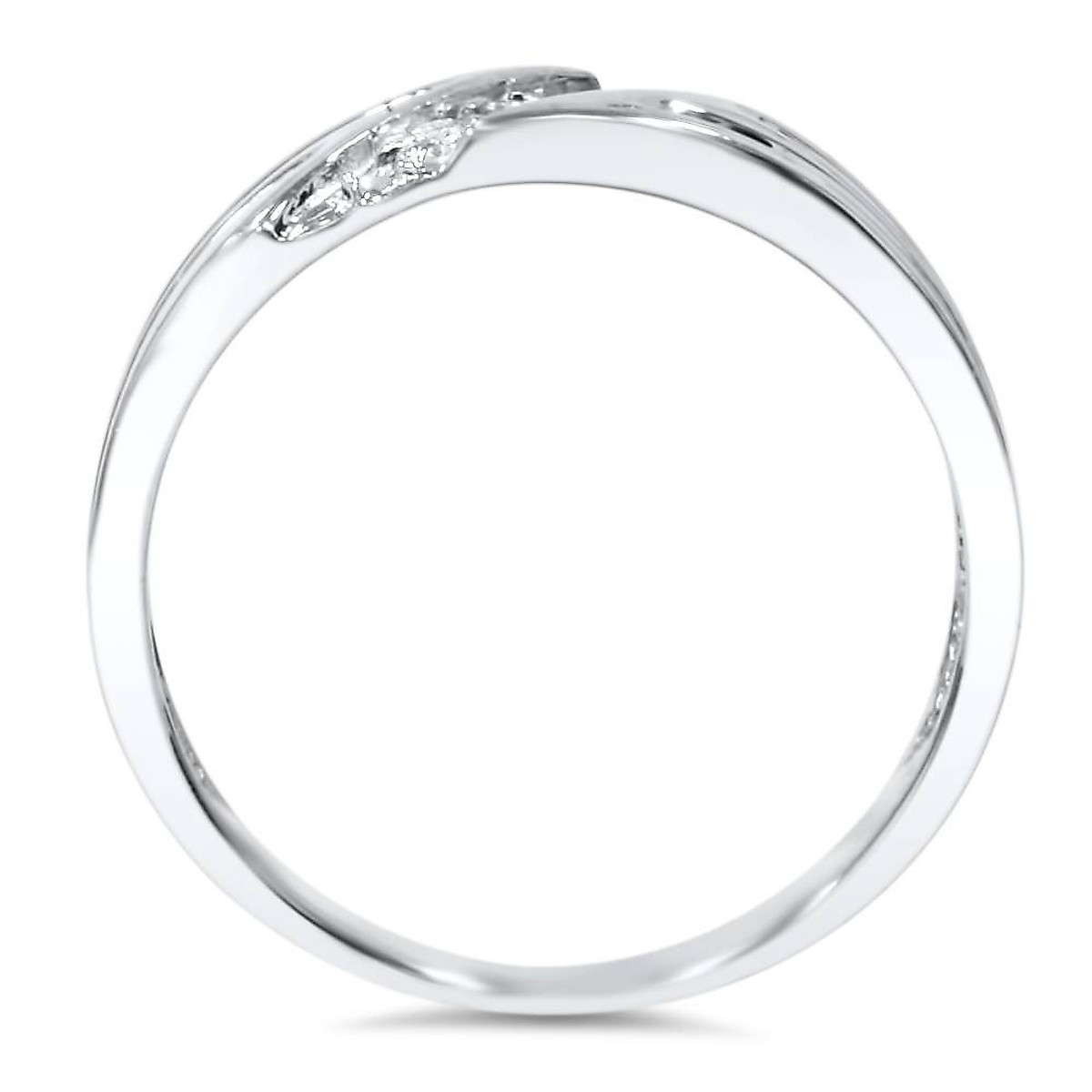 Mens Real Diamond 14k White Gold Wedding Ring Band New - Size 10