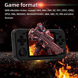 YEKKU Handheld Game Console,RG351M Metal Retro Game Console Handheld Video Game Player Linux,RK3326 with 2500 Games,3.5 inch IPS Screen Classic Pocket Game Cosole for Adults with 64GB TF Card