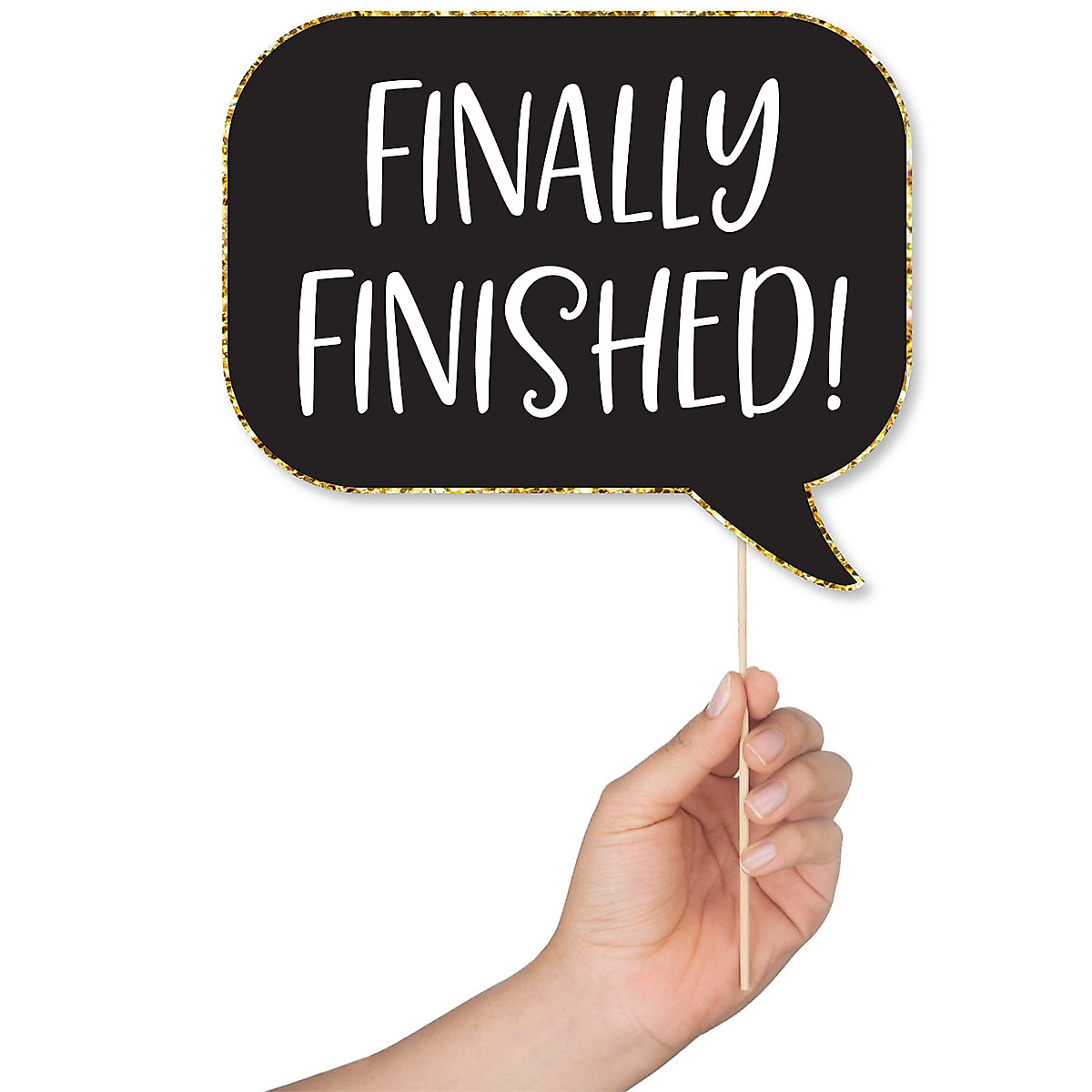 Graduation Photo Booth Props - 41-pc Photobooth Kit with 8 x 10-Inch Sign, 60 Adhesive Pads, 45 Sticks - Graduation Props - Graduation Picture Props - Grad Photo Booth Props