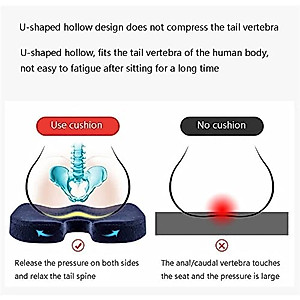 BUZZNN Memory Foam Seat Cushion for Office Chairs - Ergonomic Chair Cushion for Car Seat - Comfort Computer Chair Cushion - Sciatica Pillow for Sitting