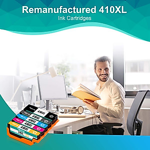 Remanufactured Ink Cartridge Replacement for Epson 410XL 410 XL T410XL to use with Expression XP-7100 XP-530 XP-630 XP-635 XP-640 XP-830 (Black, Cyan, Magenta, Yellow, Photo Black) 5 Packs